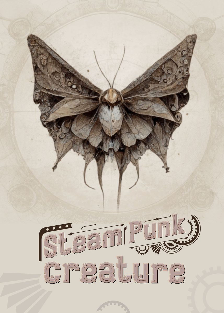 'Steam punk moth' Poster, picture, metal print, paint by Stefan Merz ...