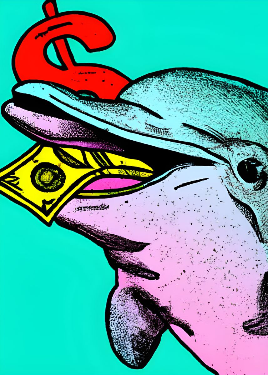 'Cash Dolphin' Poster by Chris | Displate