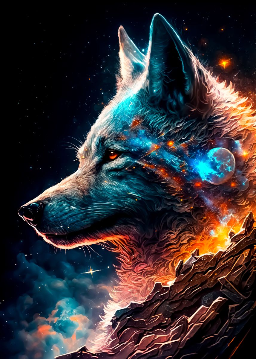 'Wolf' Poster, picture, metal print, paint by James Garcia | Displate