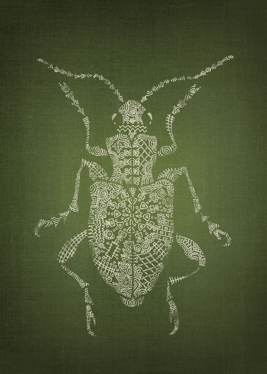 'Evergreen Bug' Poster, picture, metal print, paint by Ema Paraschiv ...
