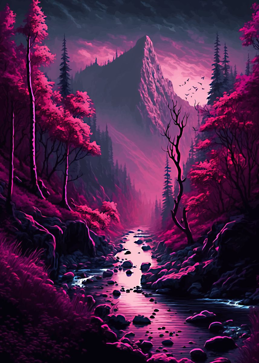 'majestic mountain' Poster, picture, metal print, paint by Mounier ...