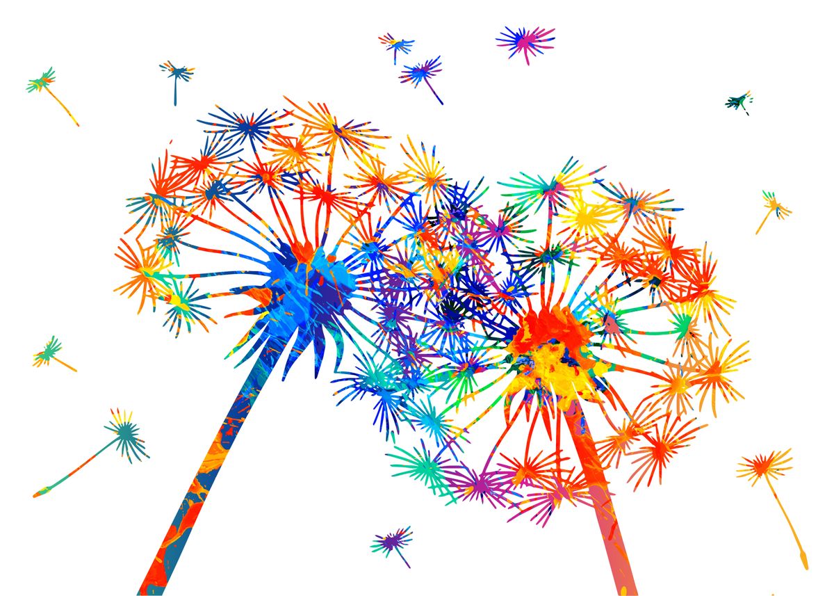 ' Two Dandelions' Poster by Urrutia German | Displate