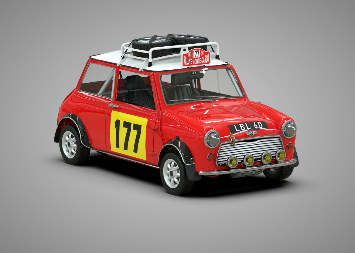 'Austin Mini Rally Car' Poster by LAPATTEAMODELER | Displate