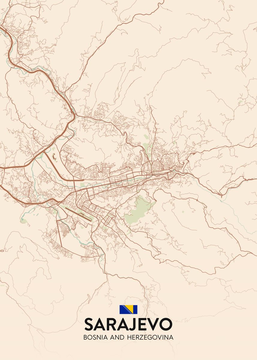 'Sarajevo BA' Poster, picture, metal print, paint by IMR Designs | Displate