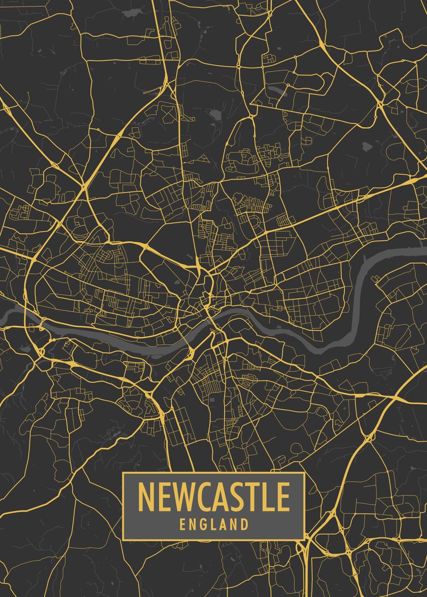 'Newcastle' Poster, picture, metal print, paint by Miracle Studio ...