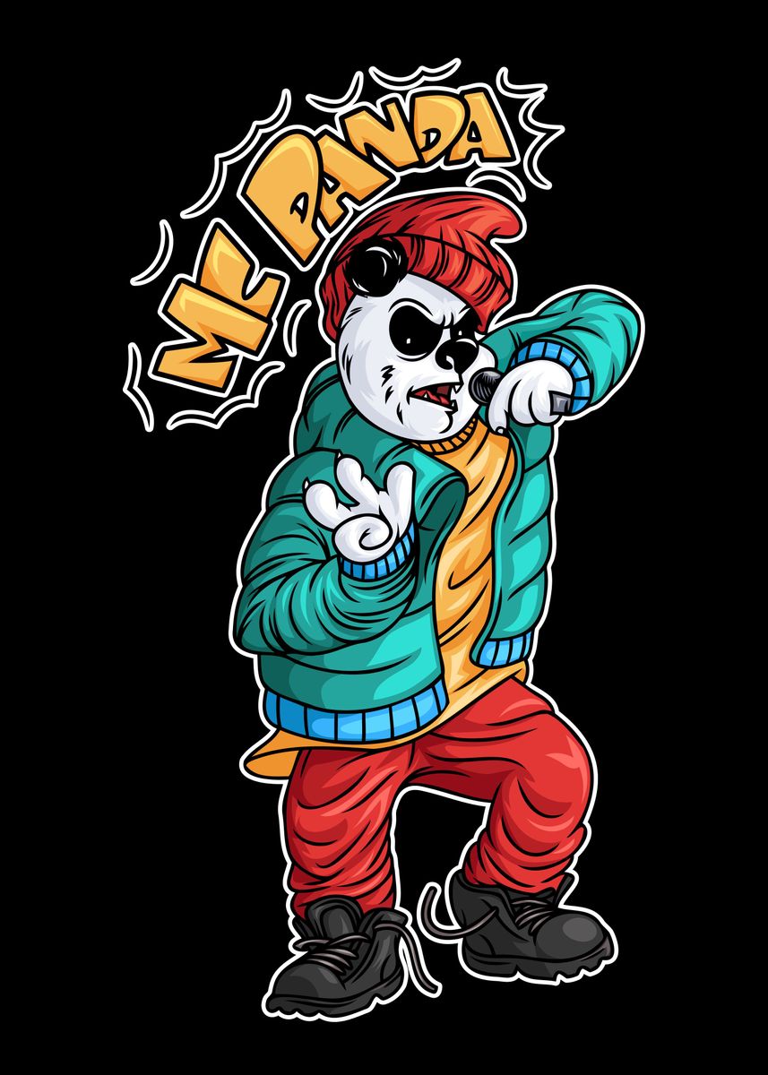 'Rap Panda 03' Poster, picture, metal print, paint by hendra pratama ...