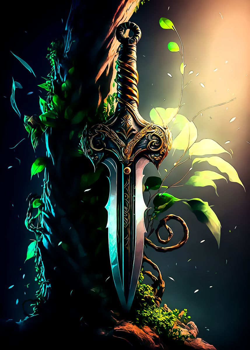 'Sword' Poster, picture, metal print, paint by Ember Riker | Displate