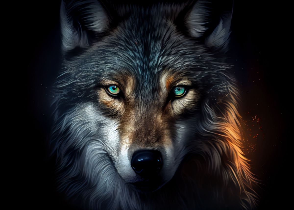'Handsome wolf' Poster by Below Horizon | Displate