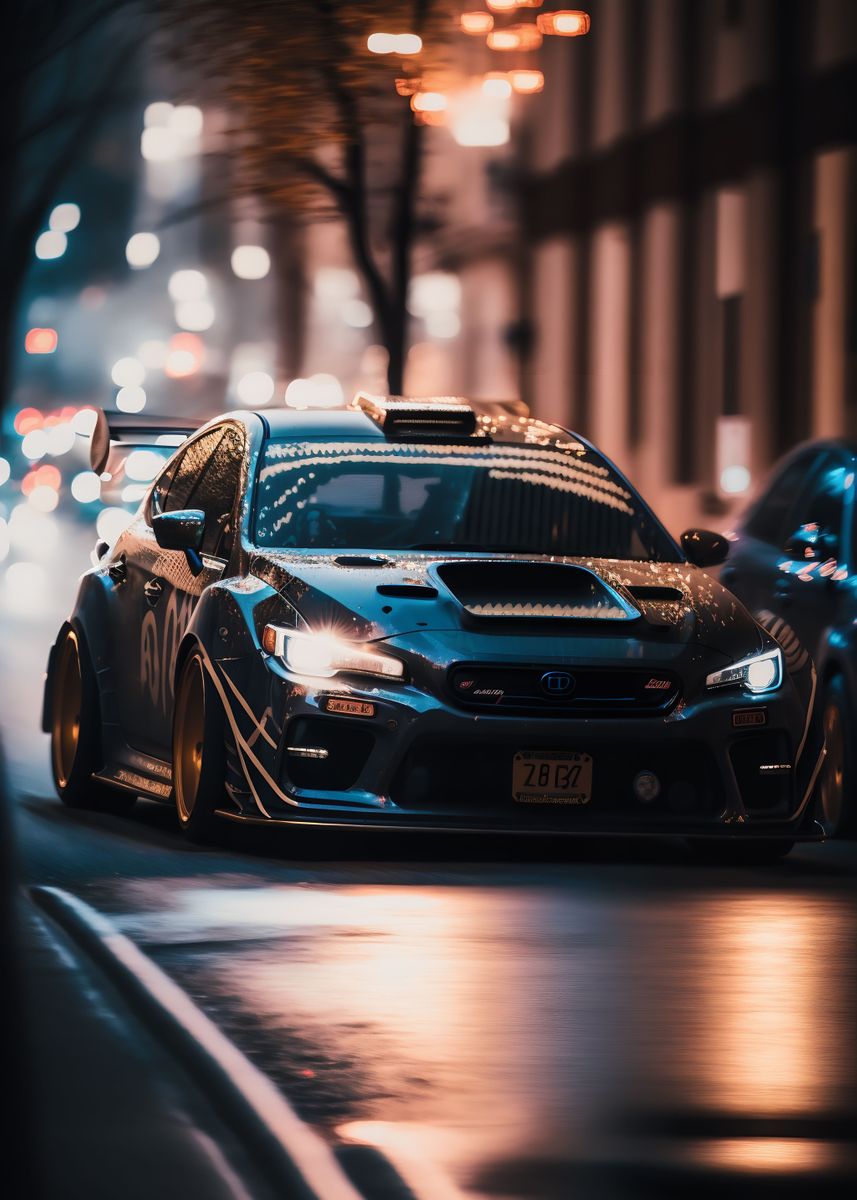 'Subaru WRX STI in NYC' Poster, picture, metal print, paint by ...