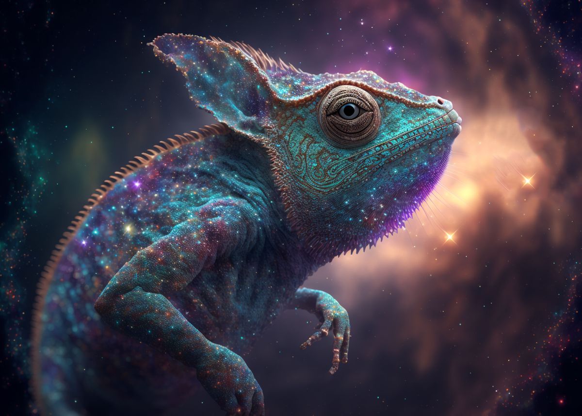 'Spirit Animal Chameleon' Poster by Jiri Hodecek | Displate