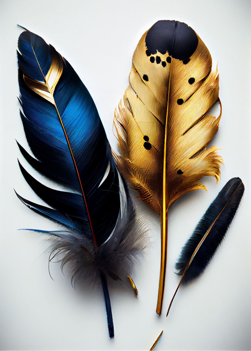 'feathers' Poster, picture, metal print, paint by RichterDesigns | Displate