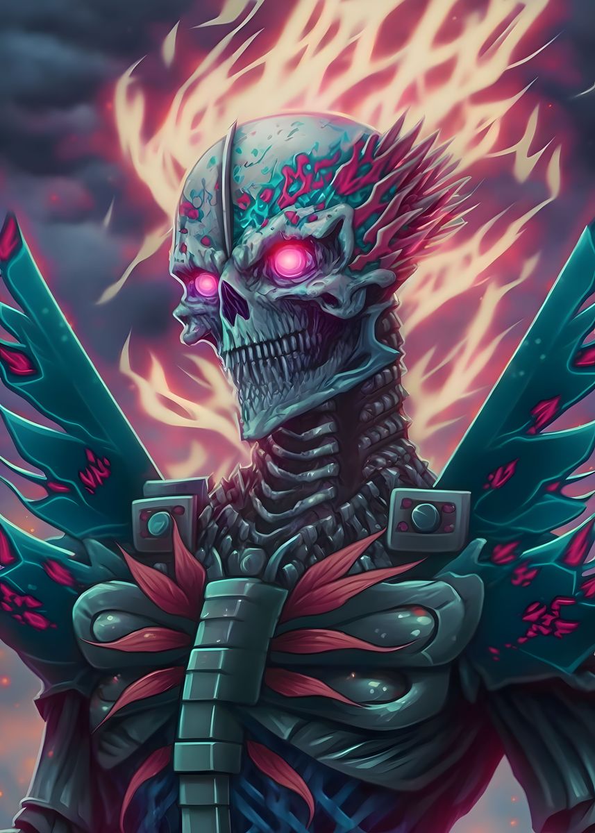 'Psychic Metal Skeleton' Poster, picture, metal print, paint by ...