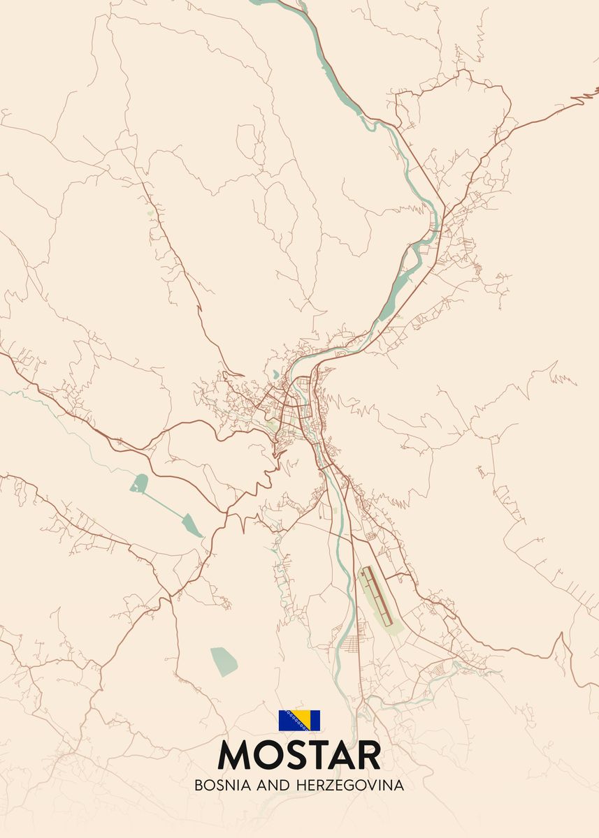 'Mostar BA' Poster, picture, metal print, paint by IMR Designs | Displate