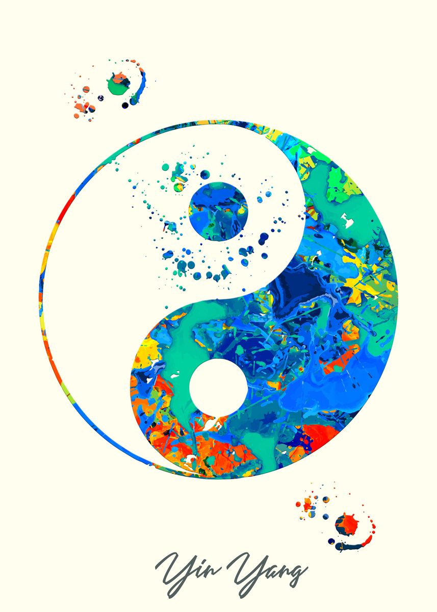 'Yin Yang' Poster, picture, metal print, paint by Vincent Vorce | Displate