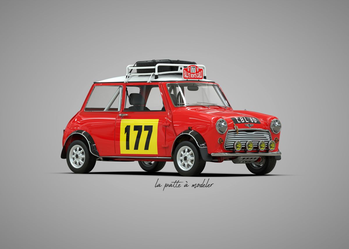 'Austin Mini Rally Car' Poster by LAPATTEAMODELER | Displate