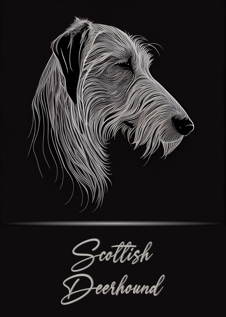 'Scottish Deerhound' Poster, picture, metal print, paint by Artistic Paradigms | Displate