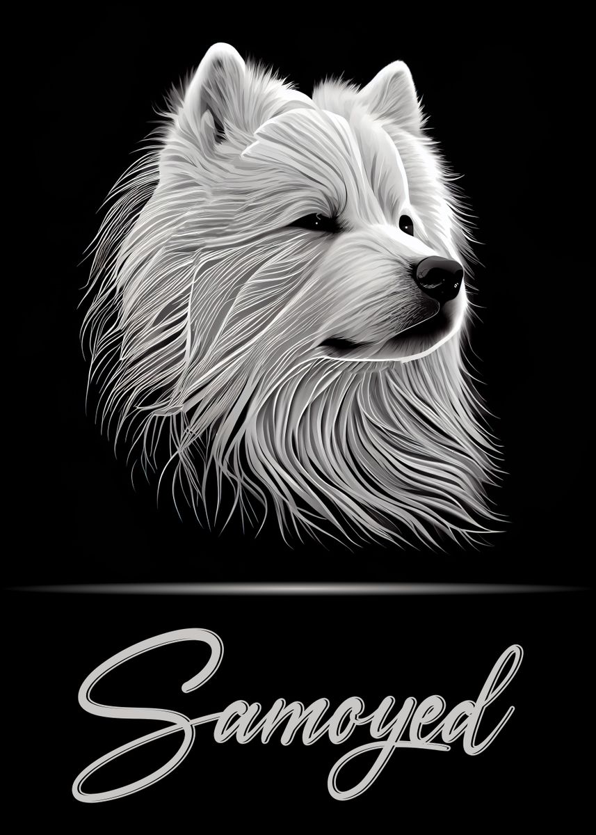 'Adorable Samoyed' Poster, picture, metal print, paint by Artistic ...