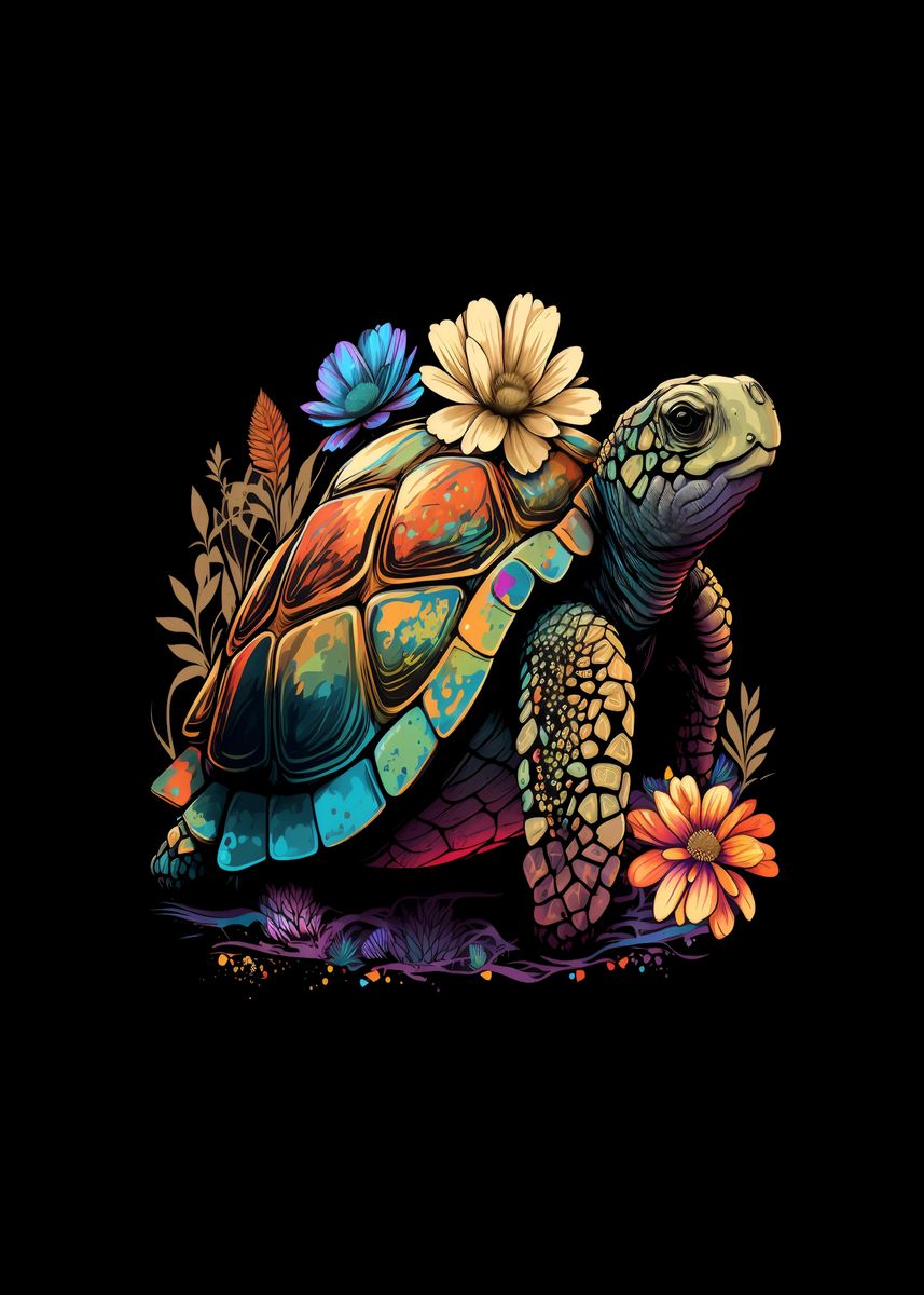'Turtle Mom Sea Turtles' Poster, picture, metal print, paint by ...