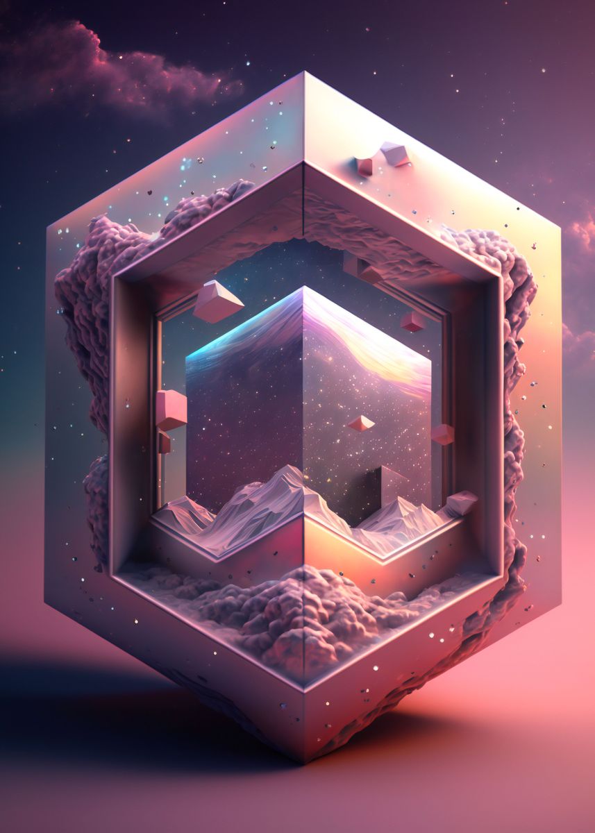 'ChromaCore' Poster, picture, metal print, paint by Sparkls | Displate