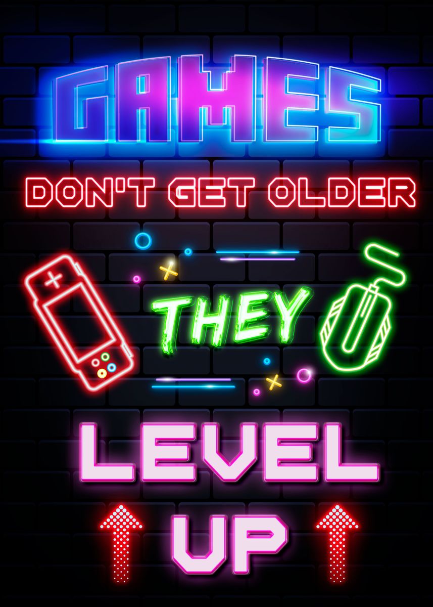 'games legal Neon Sign' Poster, picture, metal print, paint by Ron ...