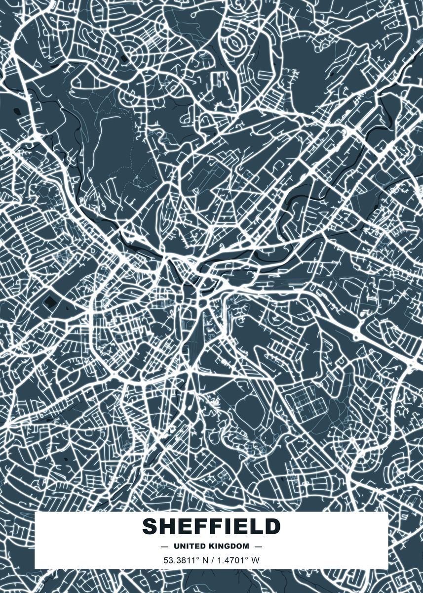 'Sheffield' Poster, picture, metal print, paint by Bo Kev | Displate