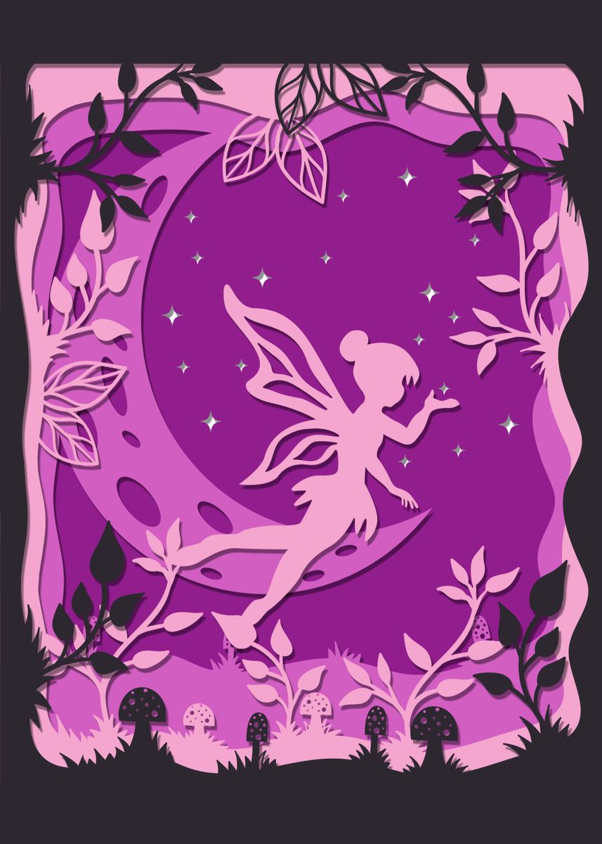 'Fairy Fairytale Papercut' Poster, picture, metal print, paint by ...