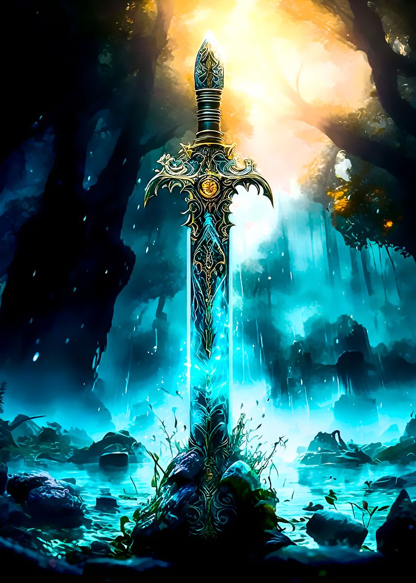 'Sword' Poster, picture, metal print, paint by Ember Riker | Displate