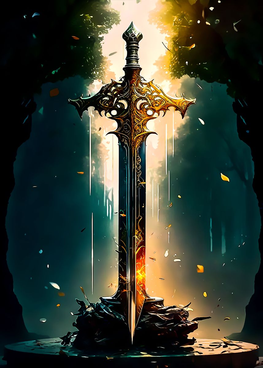 'Sword' Poster, picture, metal print, paint by Ember Riker | Displate