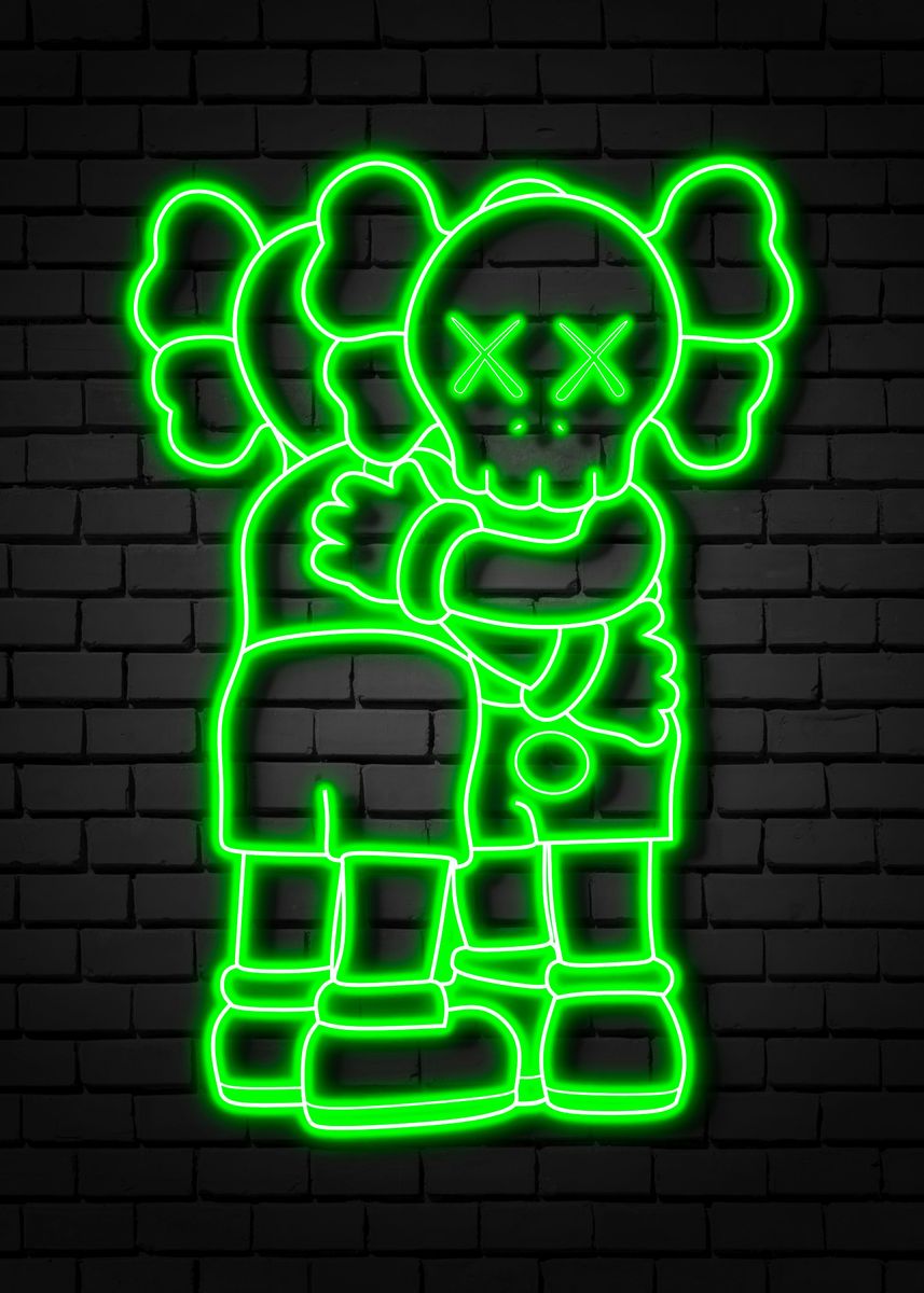 'neon kaws' Poster by Boon Edgar | Displate