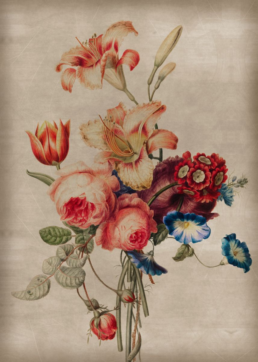 'Vintage Flower Bouquet' Poster by XandYart | Displate
