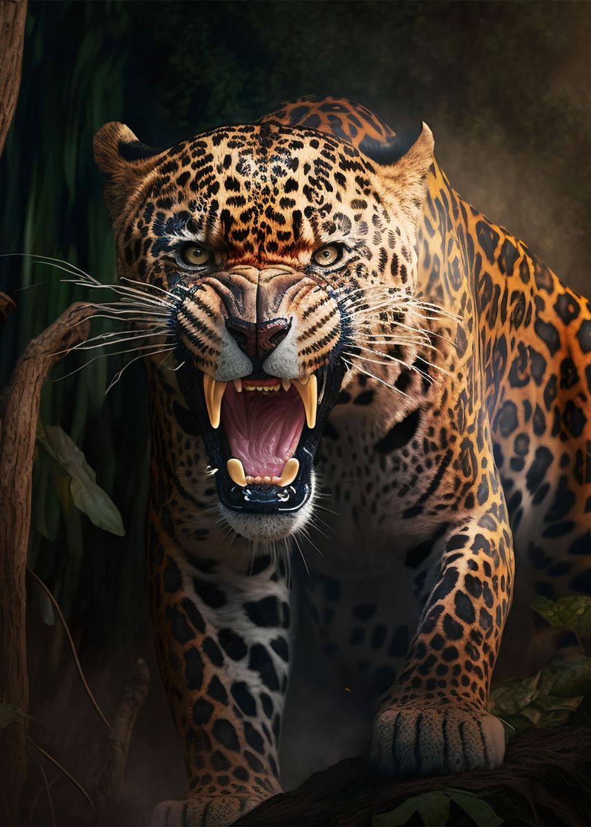 'Jaguar' Poster, picture, metal print, paint by Graphic Japanese | Displate