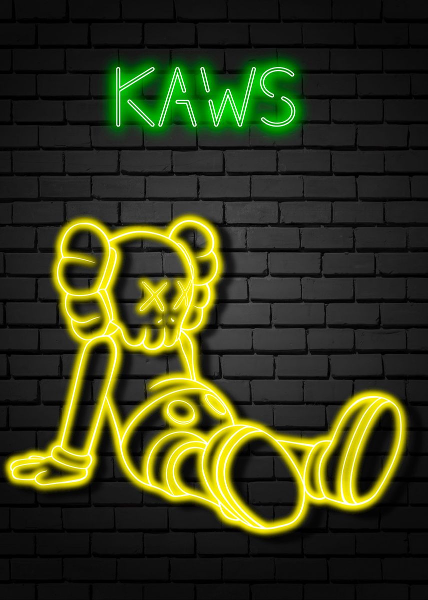 'Neon Kaws' Poster by Boon Edgar | Displate