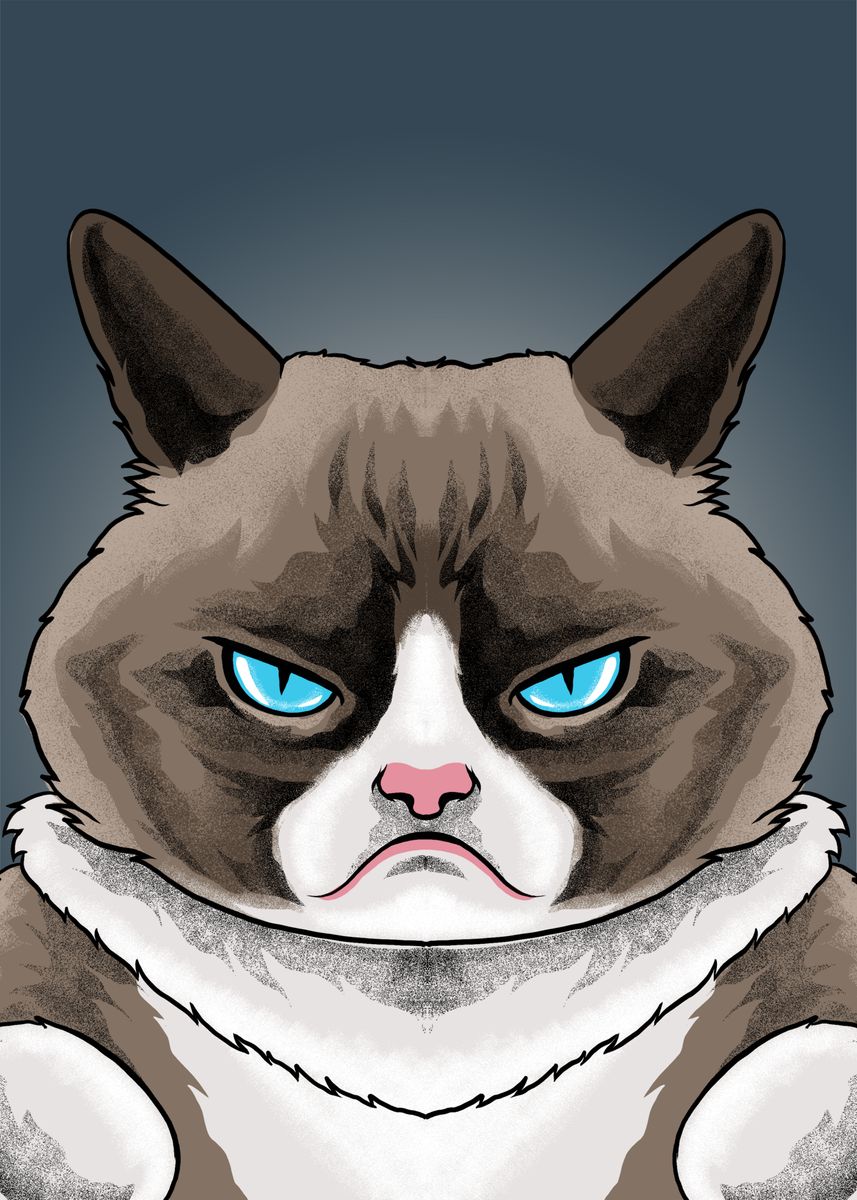 'Grumpy Cat' Poster, picture, metal print, paint by Mikhaila Poster ...