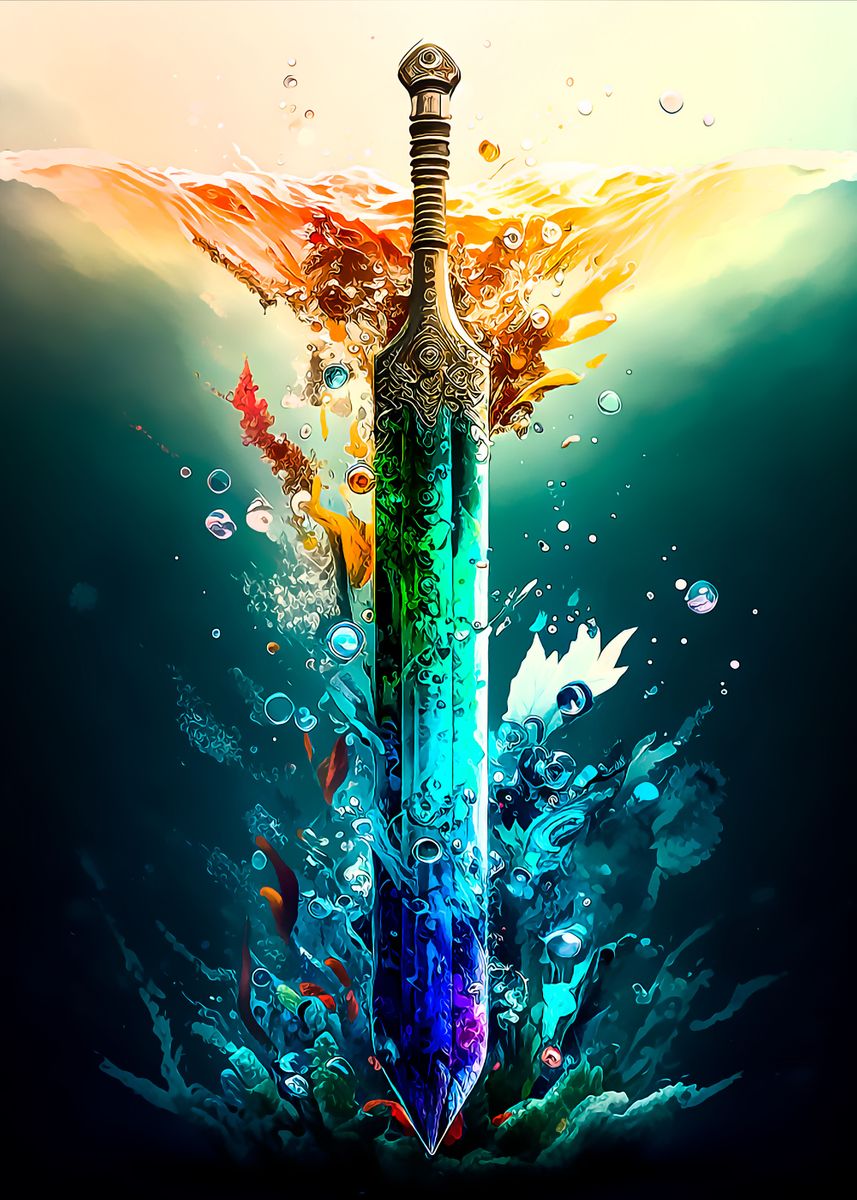'Sword' Poster, picture, metal print, paint by Ember Riker | Displate