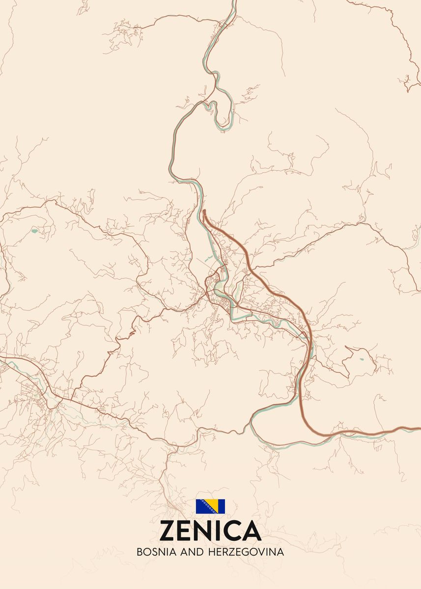 'Zenica BA' Poster, picture, metal print, paint by IMR Designs | Displate