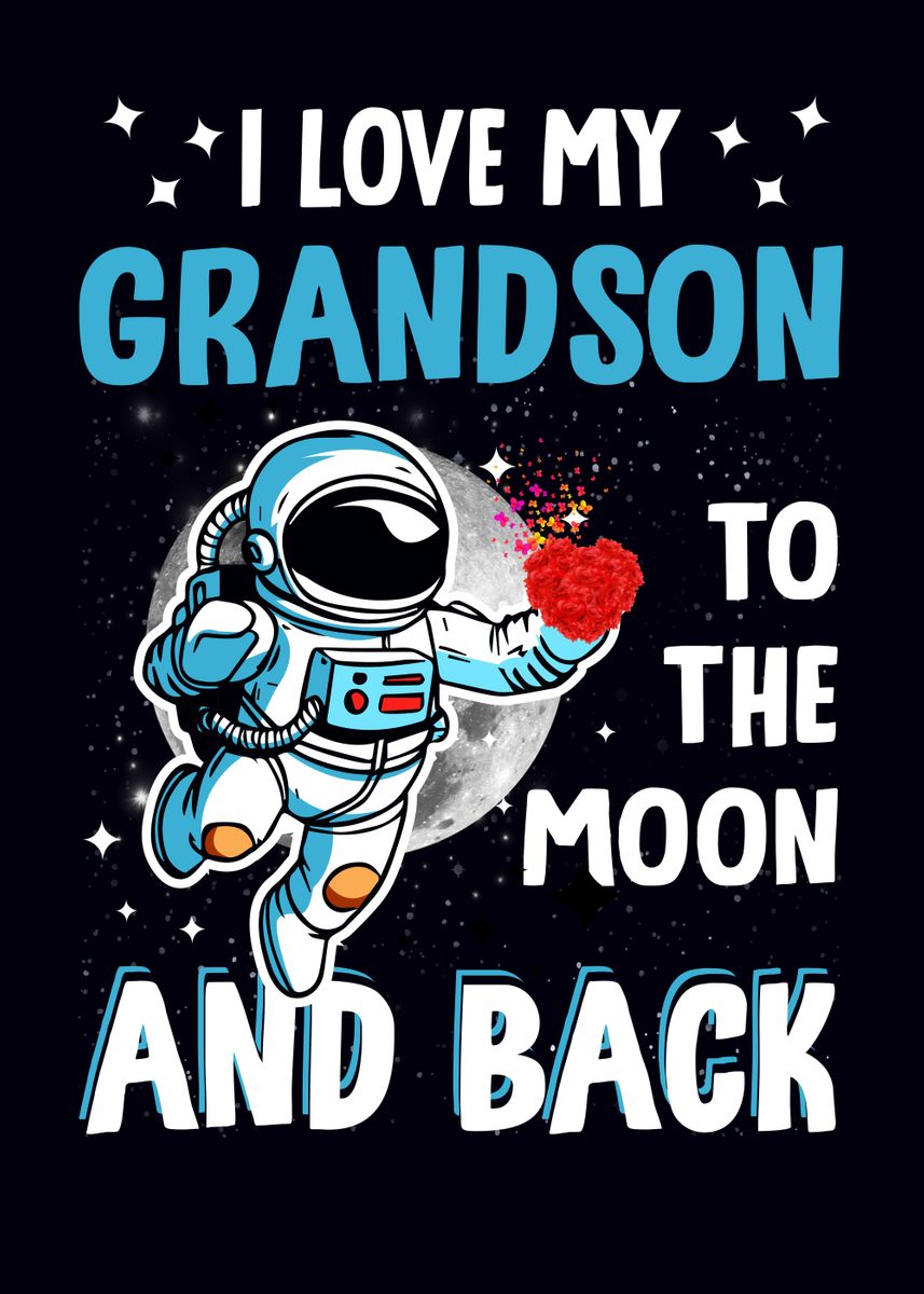 'Love Grandson Moon' Poster, picture, metal print, paint by Rikuharu ...