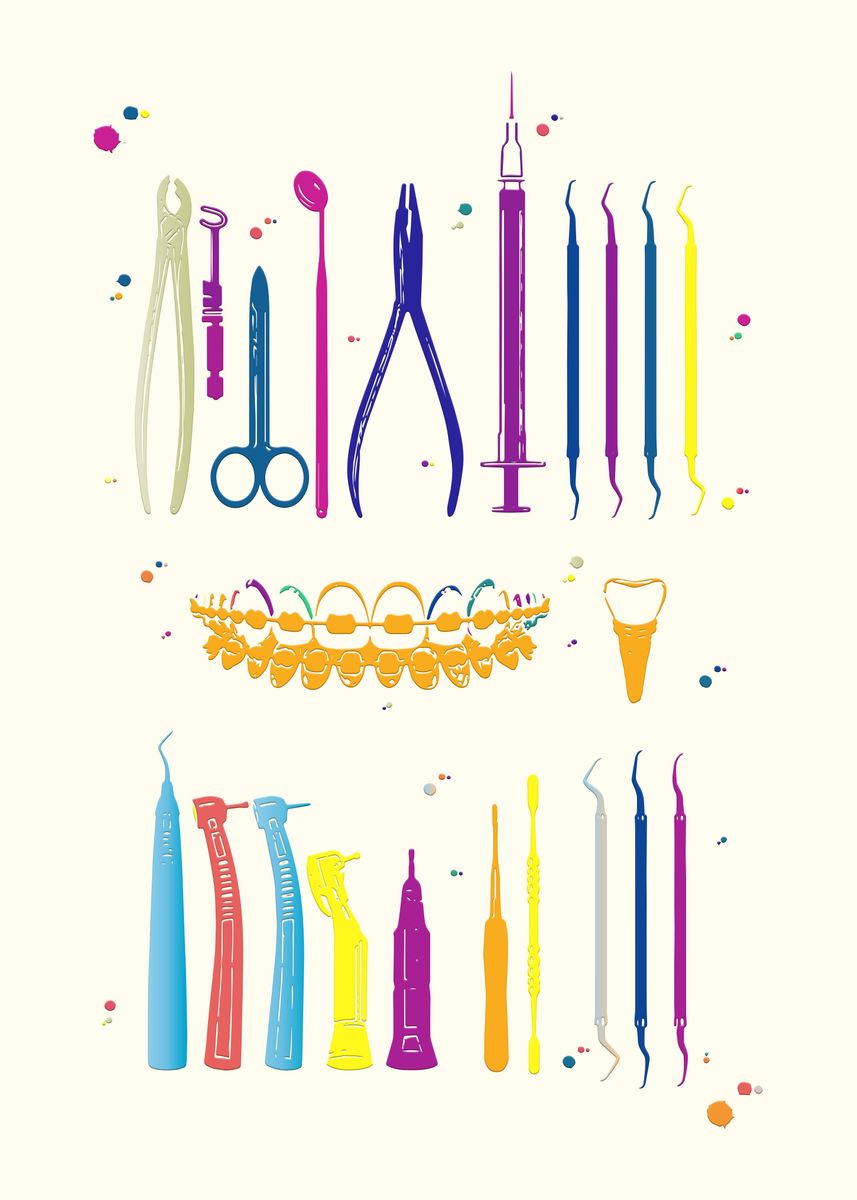 'Teeth Art Dentist Tools' Poster, picture, metal print, paint by Dutton ...
