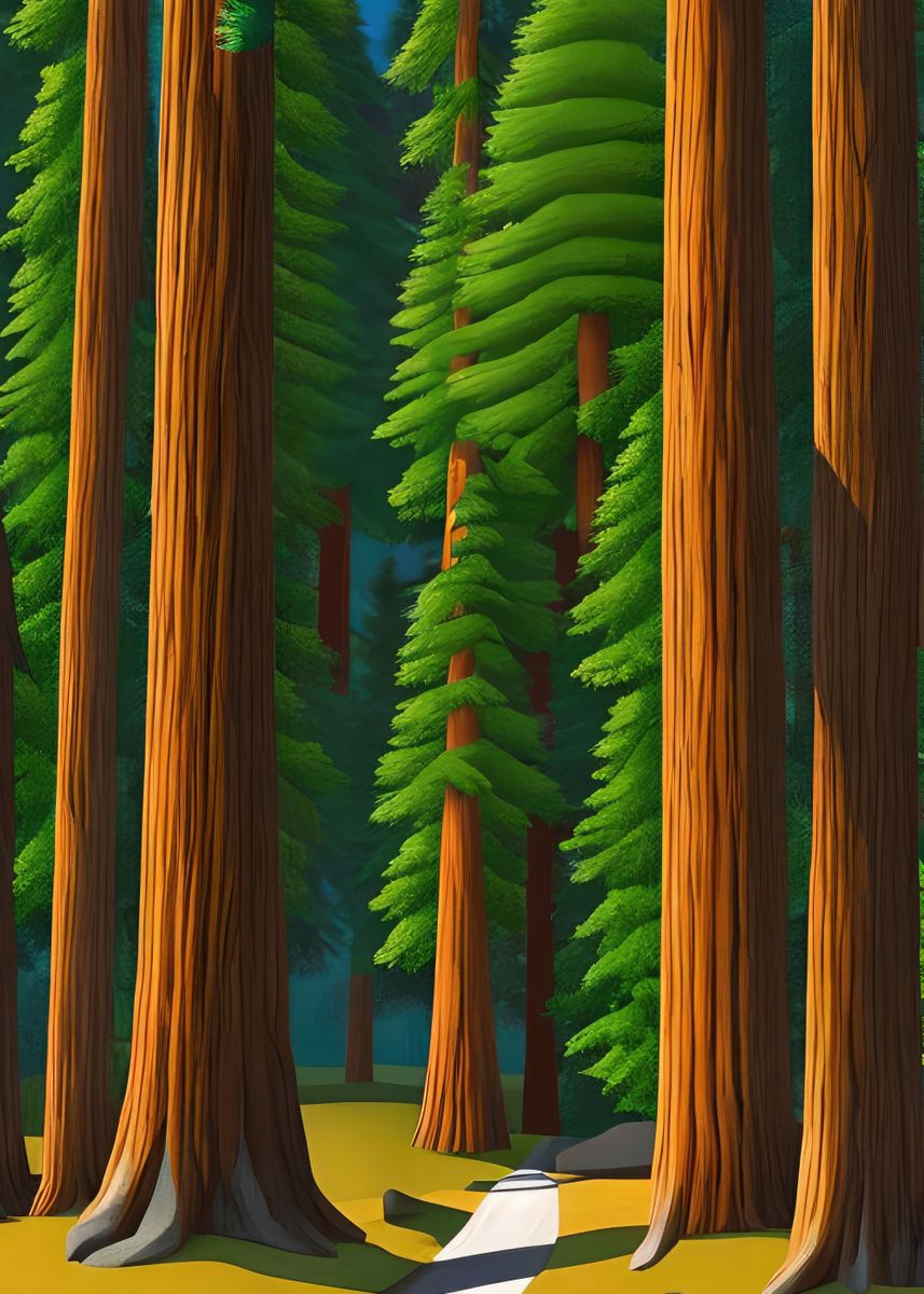 'Giant Forest Sequoia Trees' Poster, picture, metal print, paint by ...