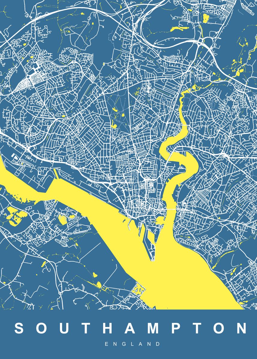 'SOUTHAMPTON ENGLAND UK' Poster, picture, metal print, paint by ...