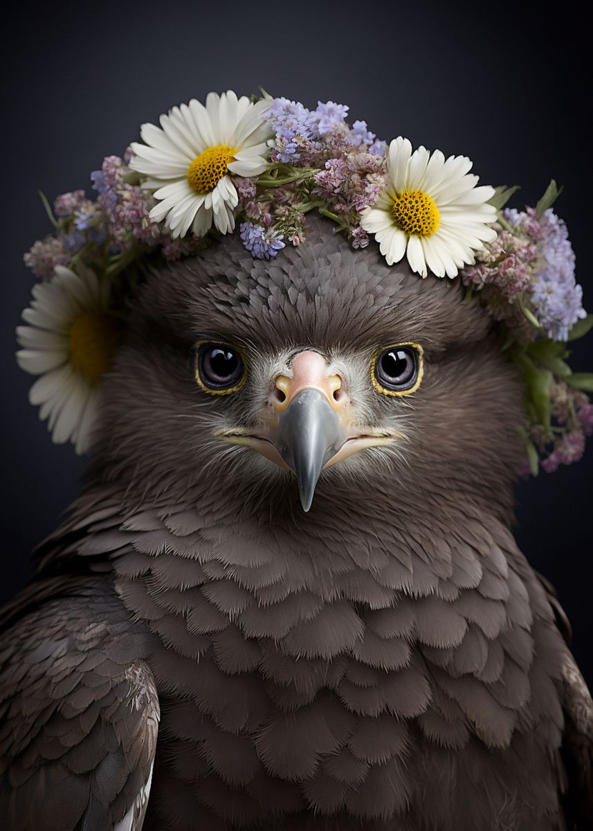 ' head cute baby eagle' Poster, picture, metal print, paint by mk ...