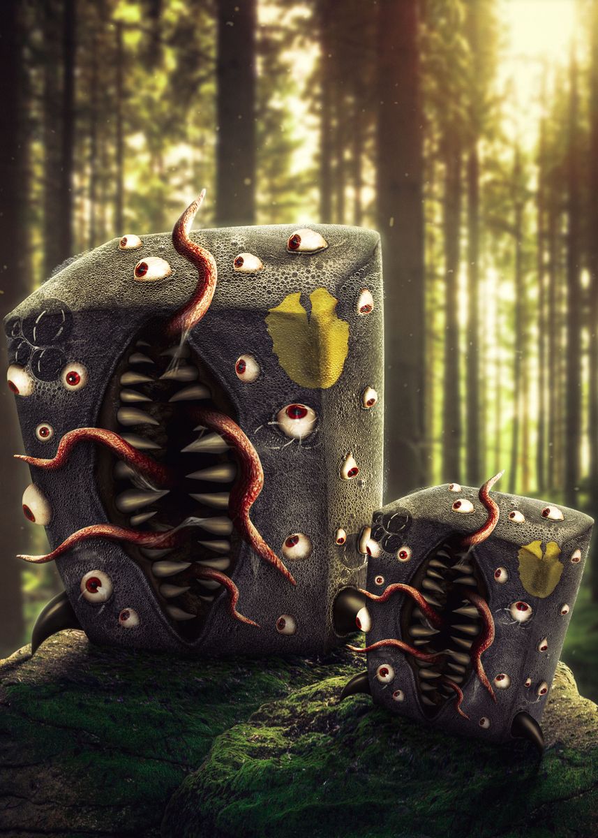 'Monster Cube' Poster, picture, metal print, paint by Mando Adventures ...