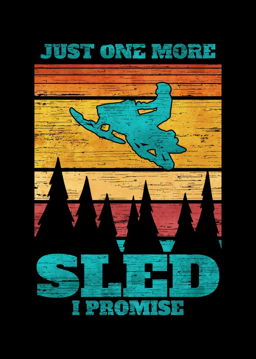 'Snowmobile Snowmobiling' Poster, picture, metal print, paint by Biglui ...