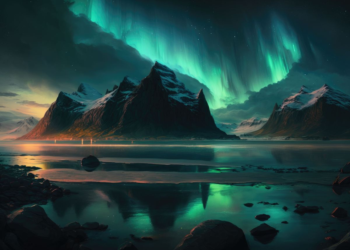 'Icelandic landscape' Poster by IArtWork | Displate