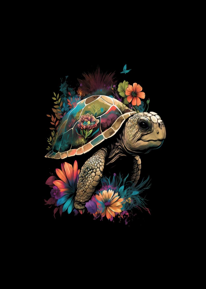 'Turtle Mom Sea Turtles' Poster, picture, metal print, paint by ...
