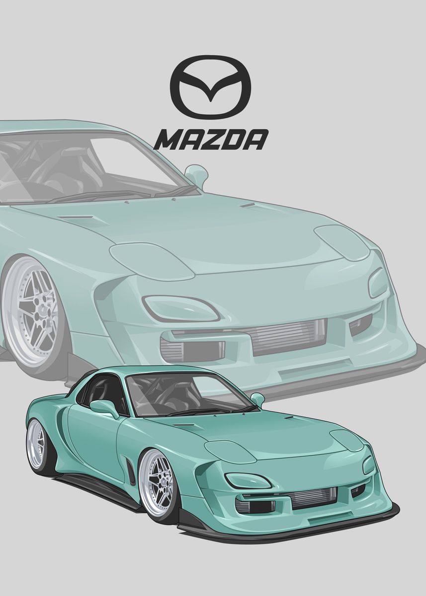 'mazda rx 7 mint' Poster, picture, metal print, paint by capture art ...