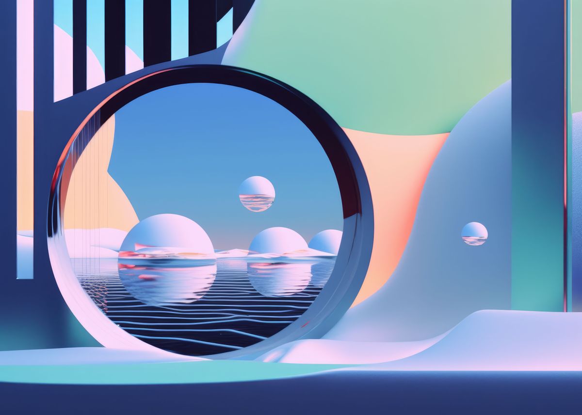 'Futurism abstract land' Poster by Oleksii Tryhub | Displate