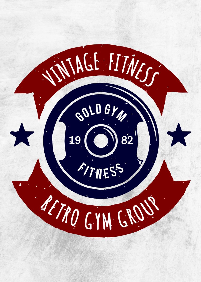 'Vintage Fitness Retro Gym' Poster, picture, metal print, paint by crbn ...