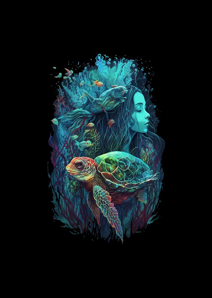 'Turtle Sea Turtles and' Poster, picture, metal print, paint by ...