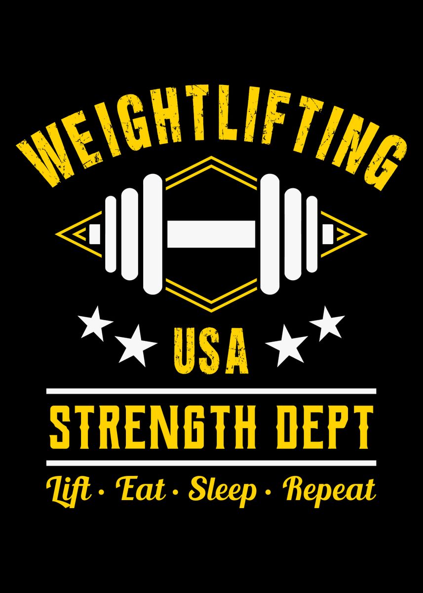 'Weightlifting' Poster, picture, metal print, paint by crbn design ...
