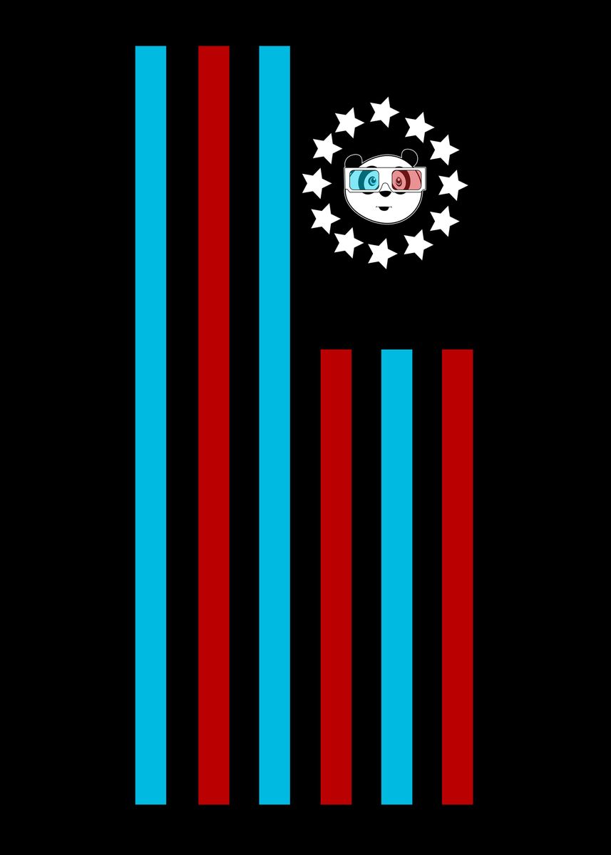 '3D Panda Flag' Poster, picture, metal print, paint by Adamzworld ...